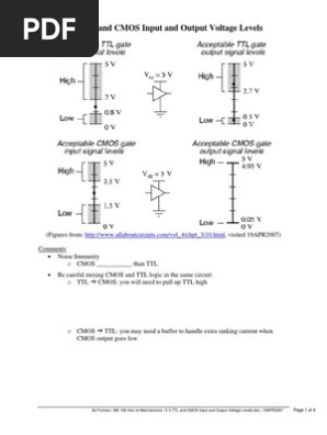 Cmos Ttl Logic Levels