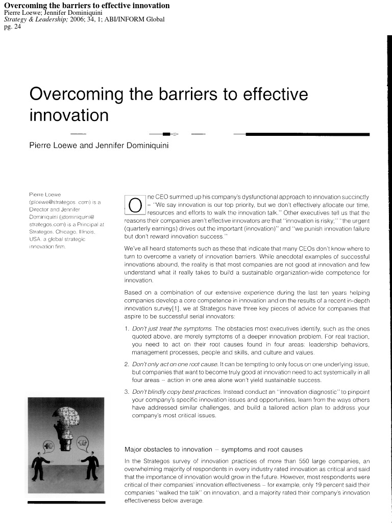 Overcoming Innovation Barriers | PDF