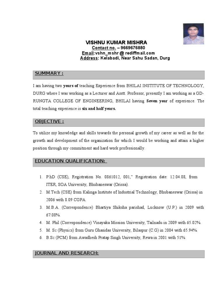 Vishnu Resume | PDF | Institute Of Electrical And Electronics Engineers | Computer Science