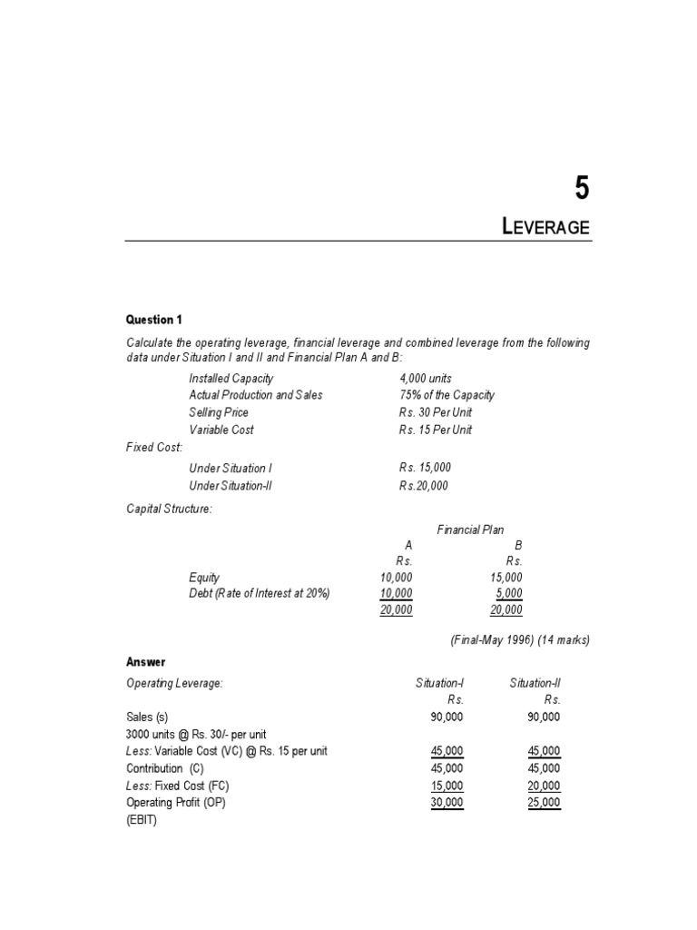 Leverage | PDF | Leverage (Finance) | Capital Structure