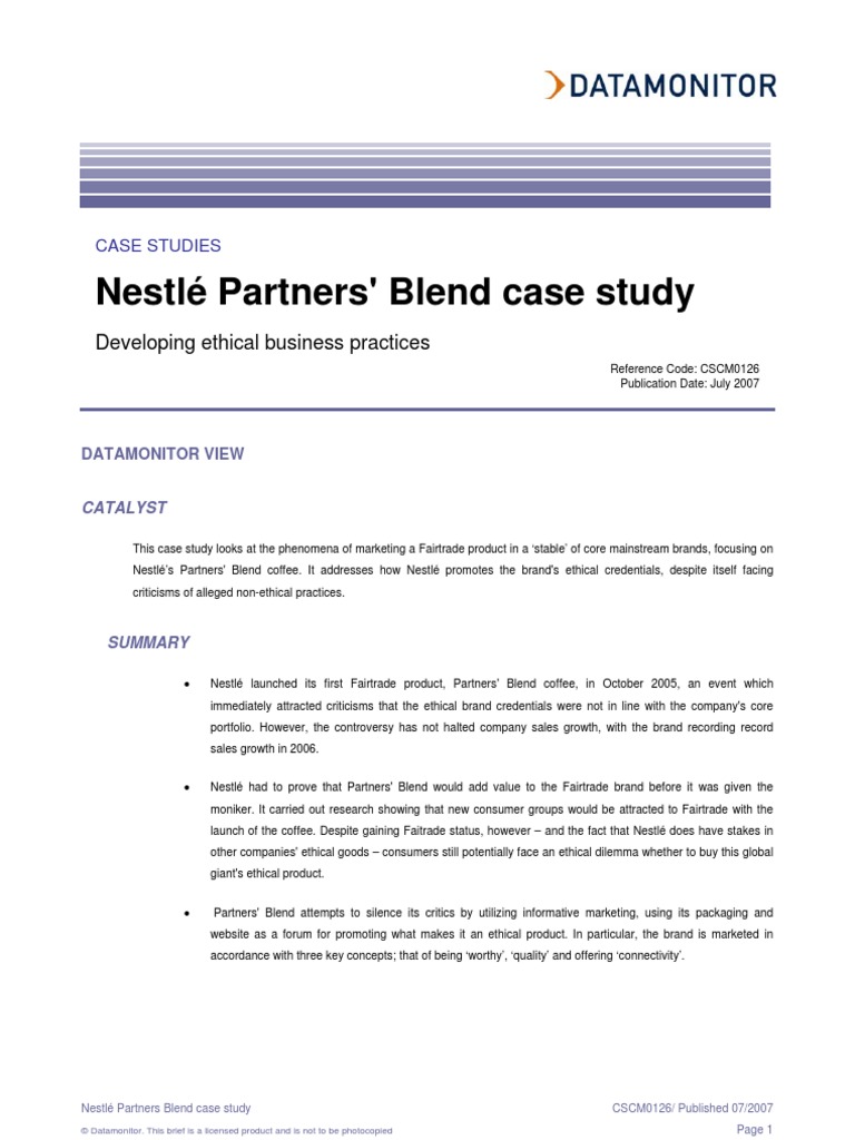 Nestle Case | PDF | Nestlé | Brand