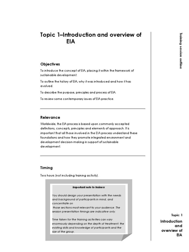 Eia Training Manual Guide | PDF | Environmental Impact Assessment ...