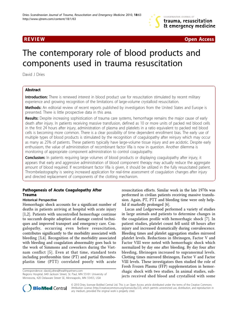 Blood in Trauma | PDF | Wellness | Science & Mathematics