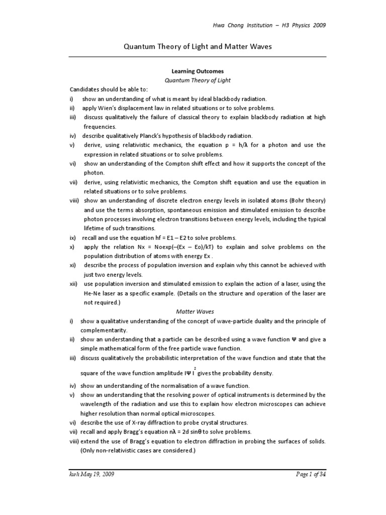 Quantum Theory of Light and Matter | PDF | Electromagnetic Radiation ...