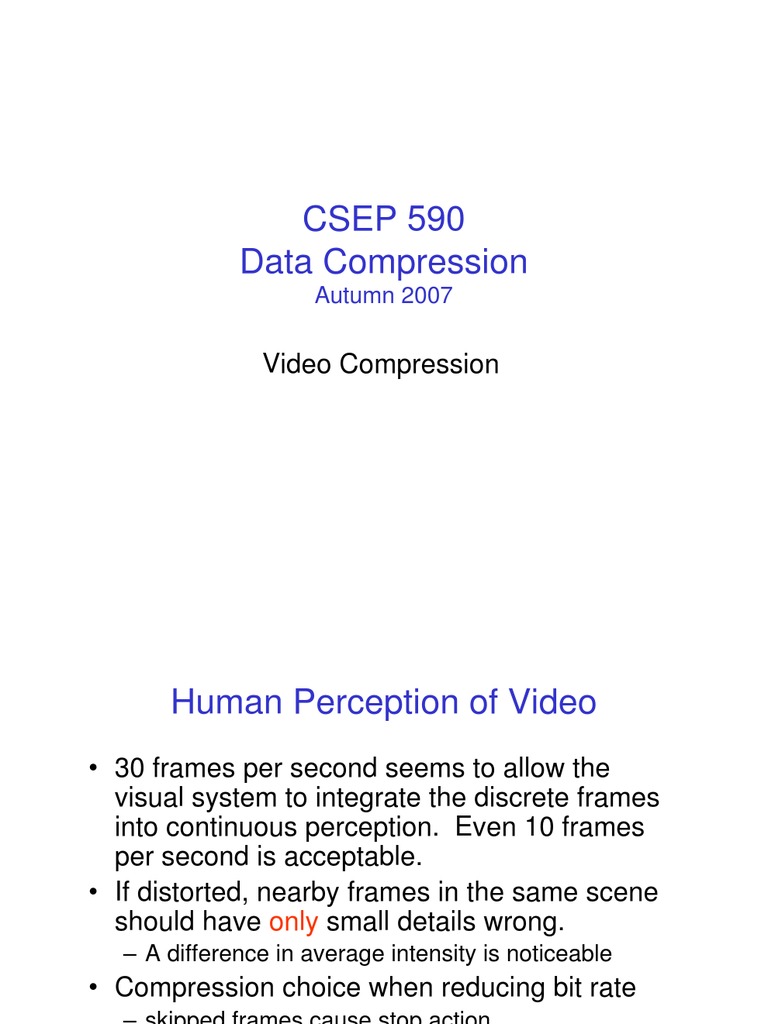 CSEP 590 Data Compression | PDF | Data Compression | Signal Processing