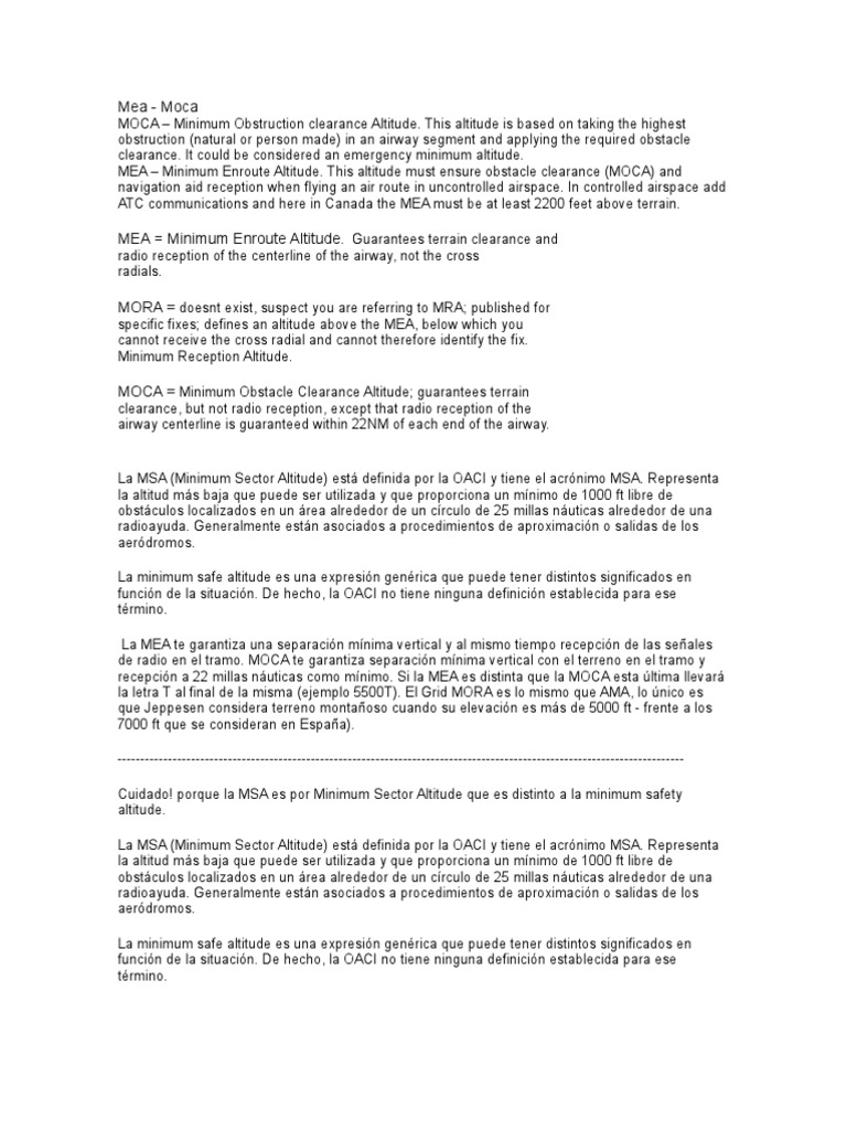 Definición y explicación de los términos MEA, MOCA, MSA y su aplicación ...