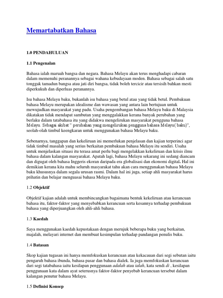 Memartabatkan Bahasa BM | PDF | Kajian Bahasa Asing