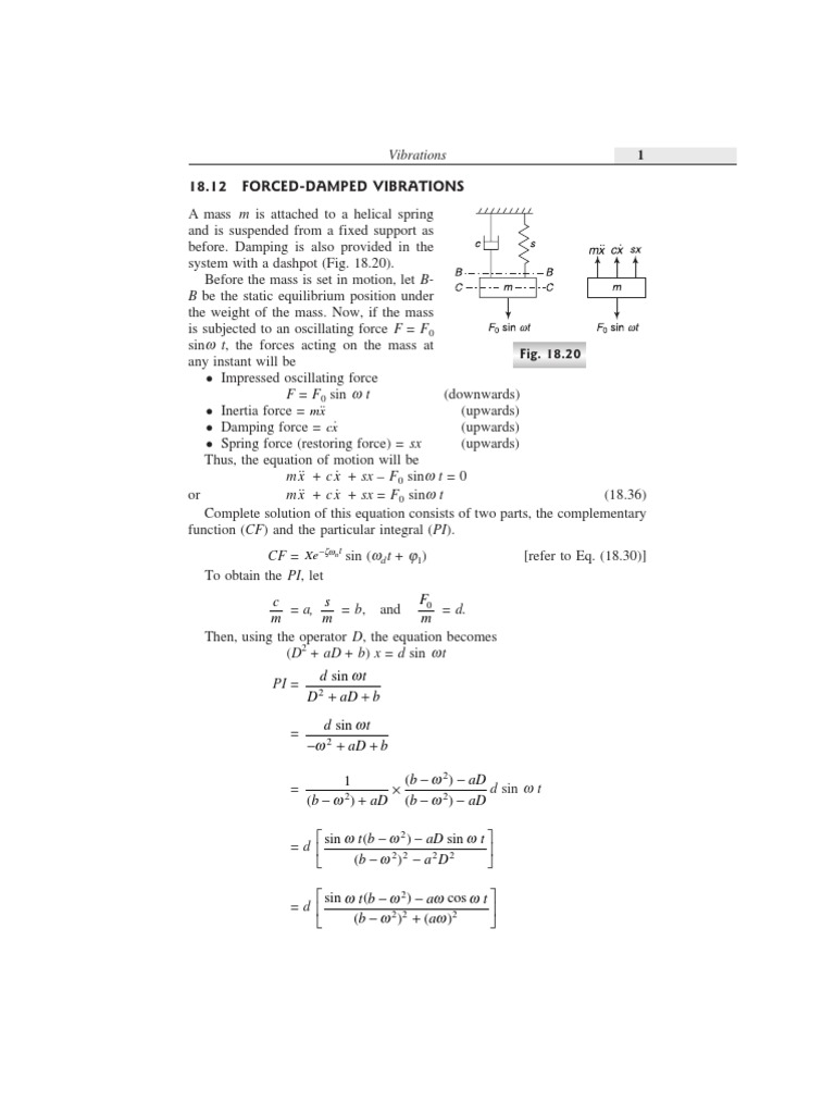 Forced Damped Vibrations | PDF | Resonance | Force