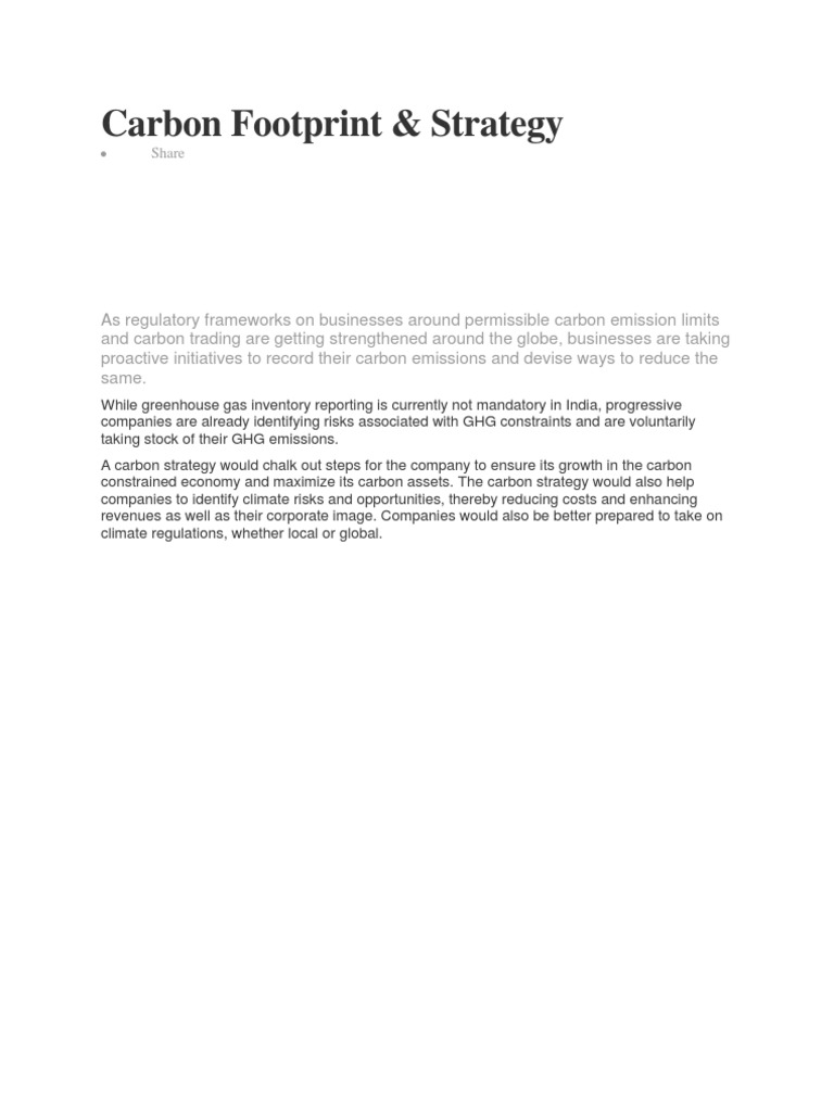 Carbon Footprint Reduction Strategies | PDF | Low Carbon Economy ...