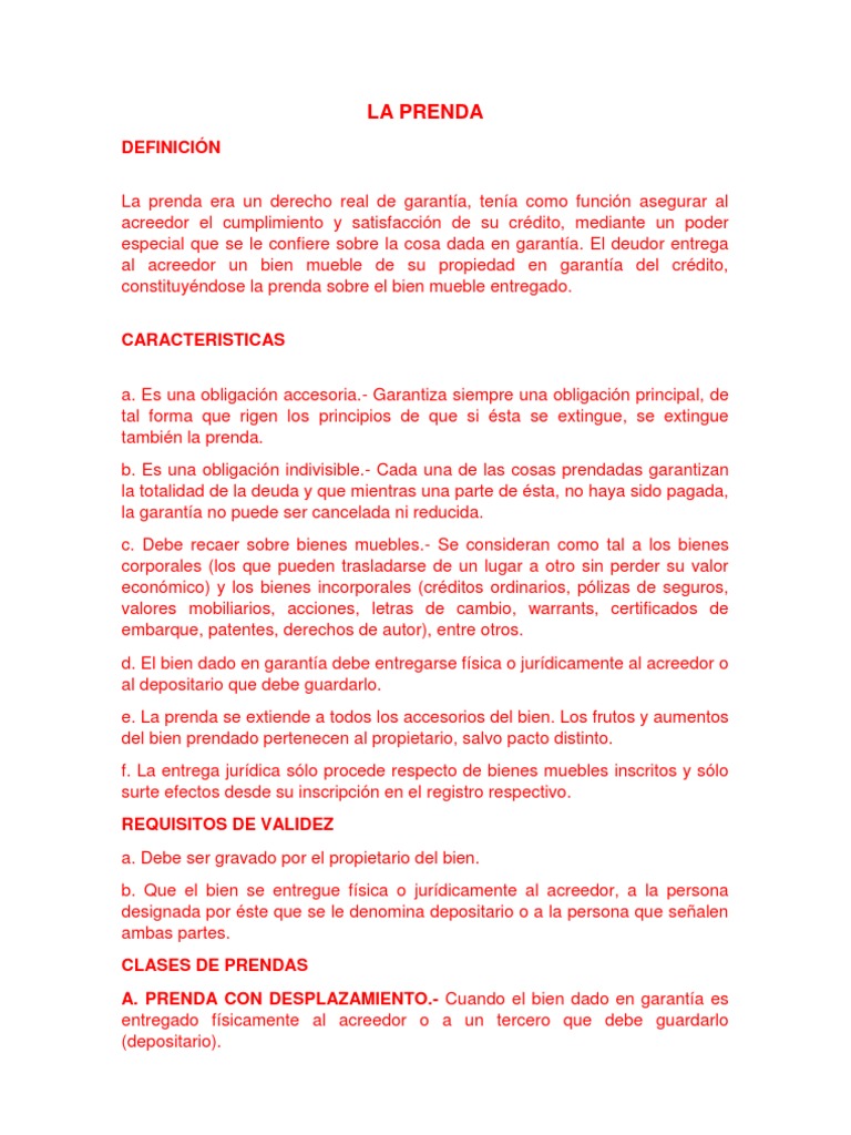 La Prenda 2 | PDF | Propiedad | Finanzas (general)