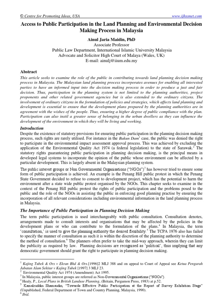 Public Participation Pdf Public Participation Environmental