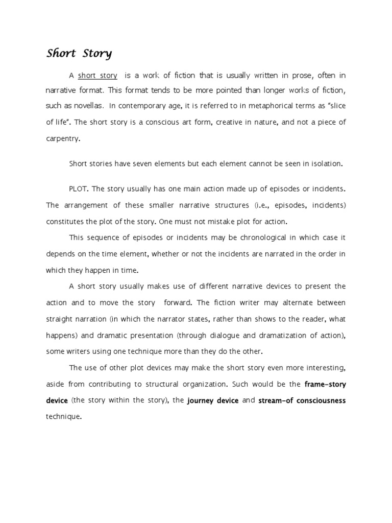 Short Story Format