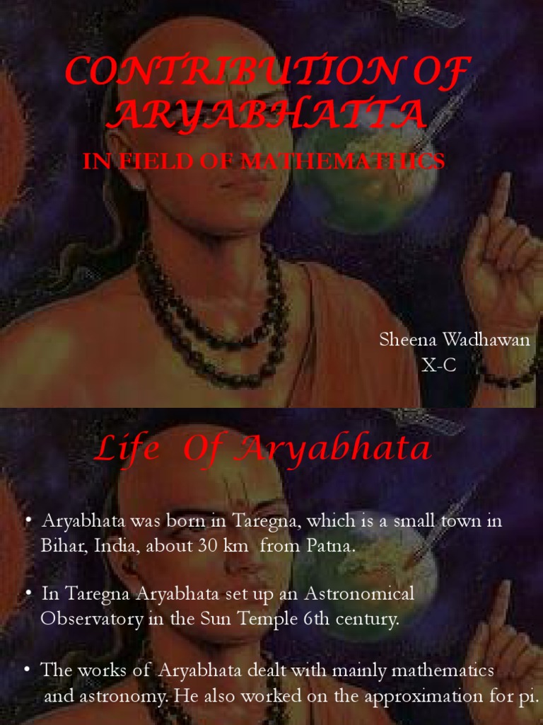 Contribution of Aryabhatta | Elementary Mathematics | Mathematical Objects