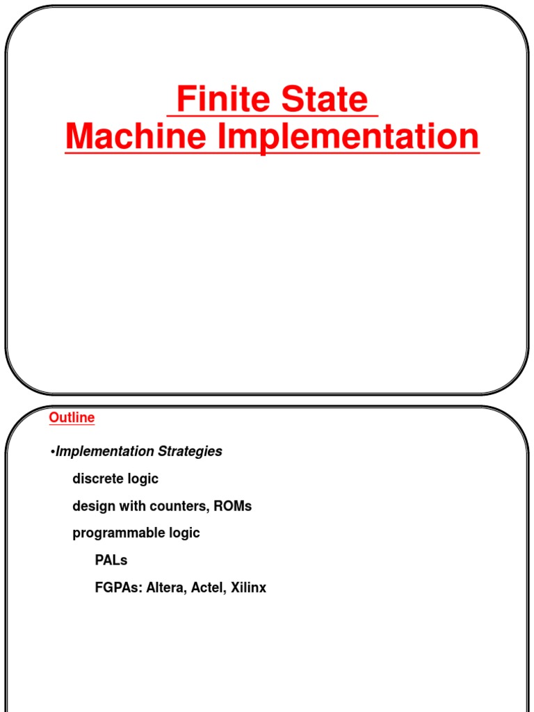 Finite State Machine Implementation | PDF | Digital Technology ...