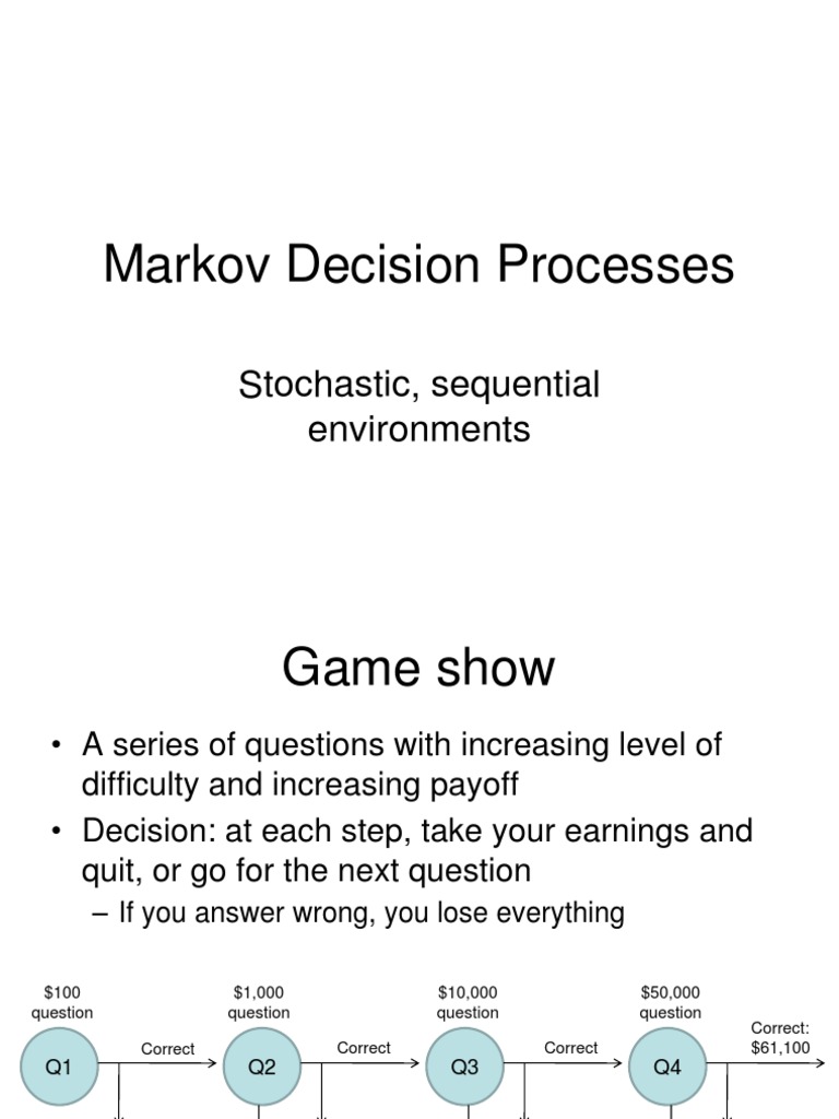 Markov Decision Processes: Stochastic, Sequential Environments | PDF | Algorithms | Computer ...