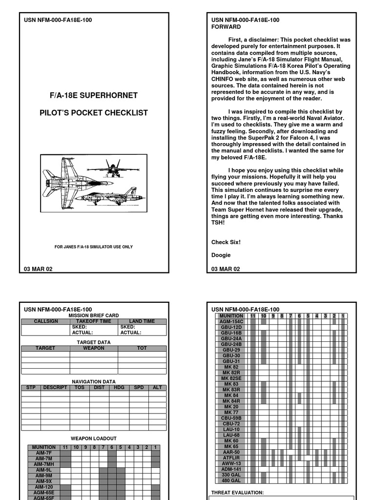 F-18 Pilot Check List | PDF | Radar | Flap (Aeronautics)