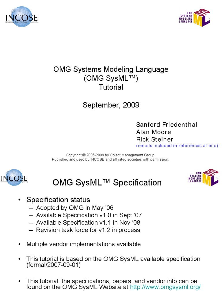 OMG Systems Modeling Language | Unified Modeling Language | Software ...