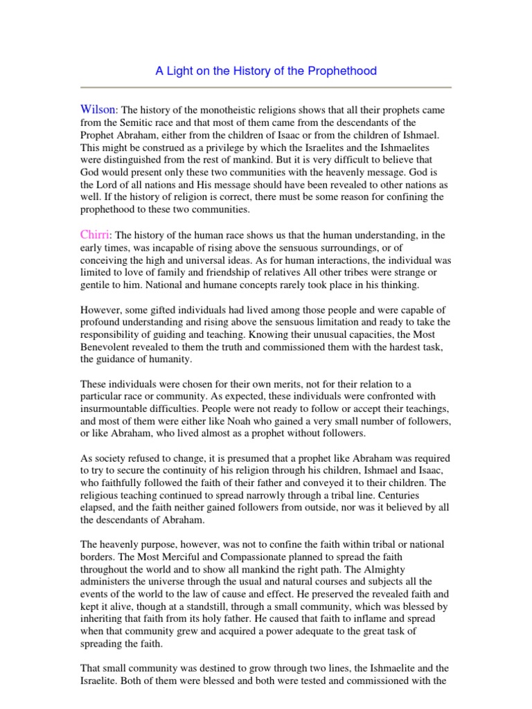 A Light On The History of The Prophet Hood | PDF | Ishmael | Isaac