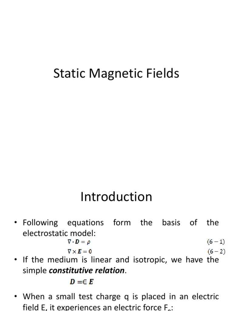 Static Magnetic Fields | PDF | Inductance | Magnetization