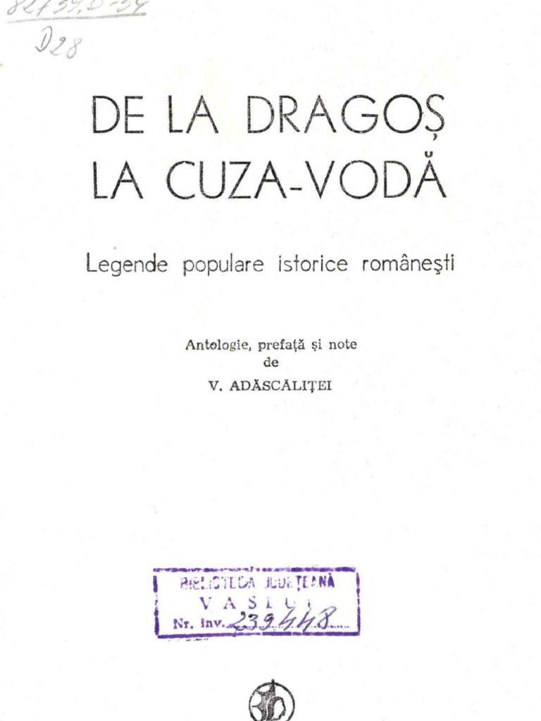Povesti Copii de La Dragos La Cuza Legende Populare | PDF