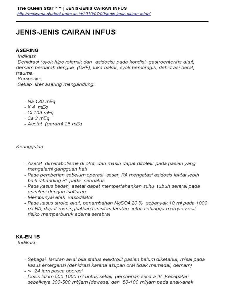 Jenis-Jenis Cairan Infus | PDF