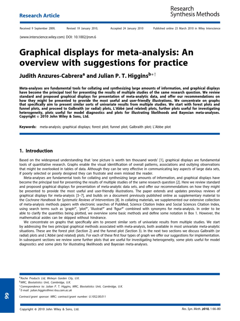 Graphical Displays For Meta-Analysis | PDF | Meta Analysis | Statistics