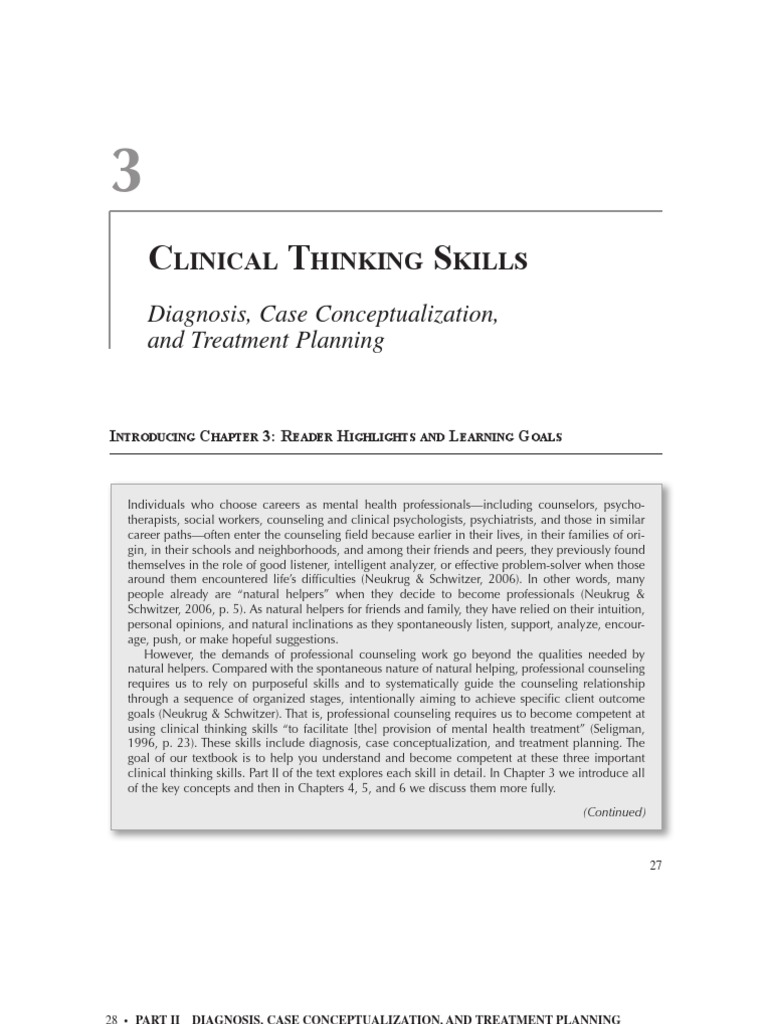 Diagnosis, Case Conceptualization and Treatment Planning | PDF | Diagnostic And Statistical ...