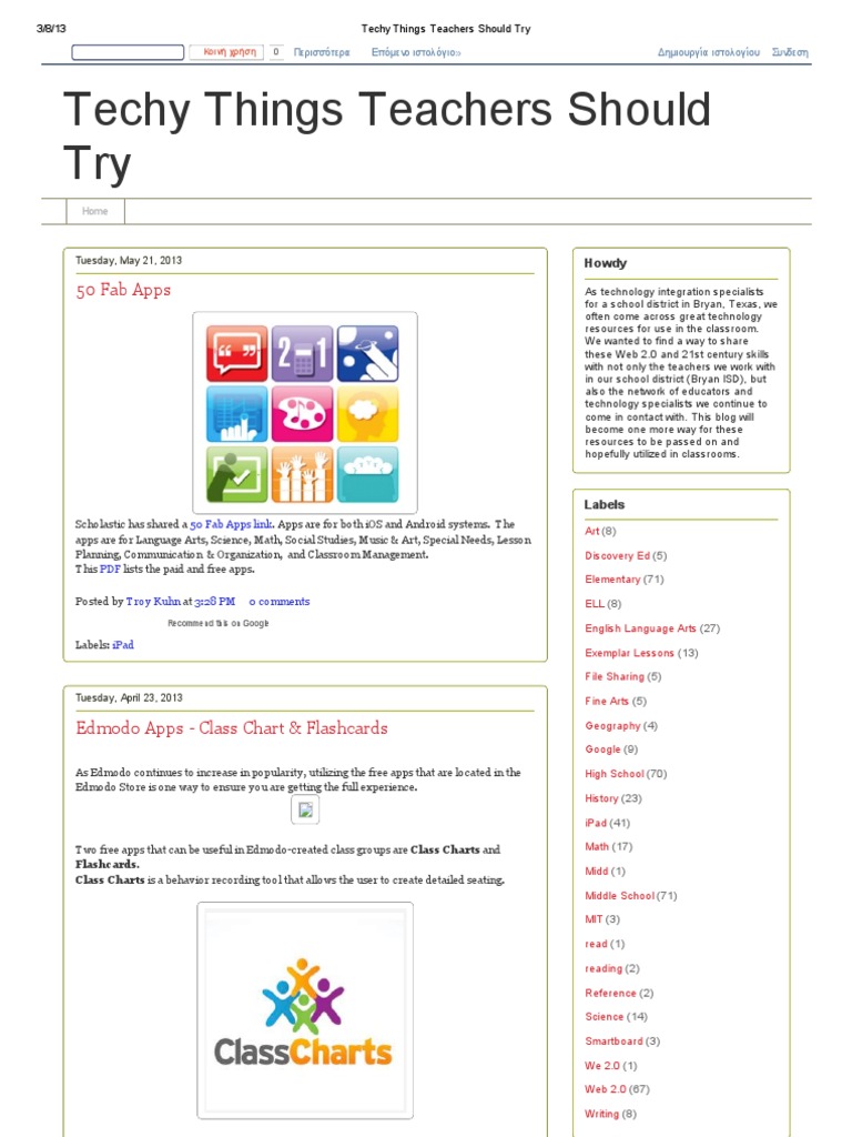 Techy Things Teachers Should Try | PDF | I Pad | Websites