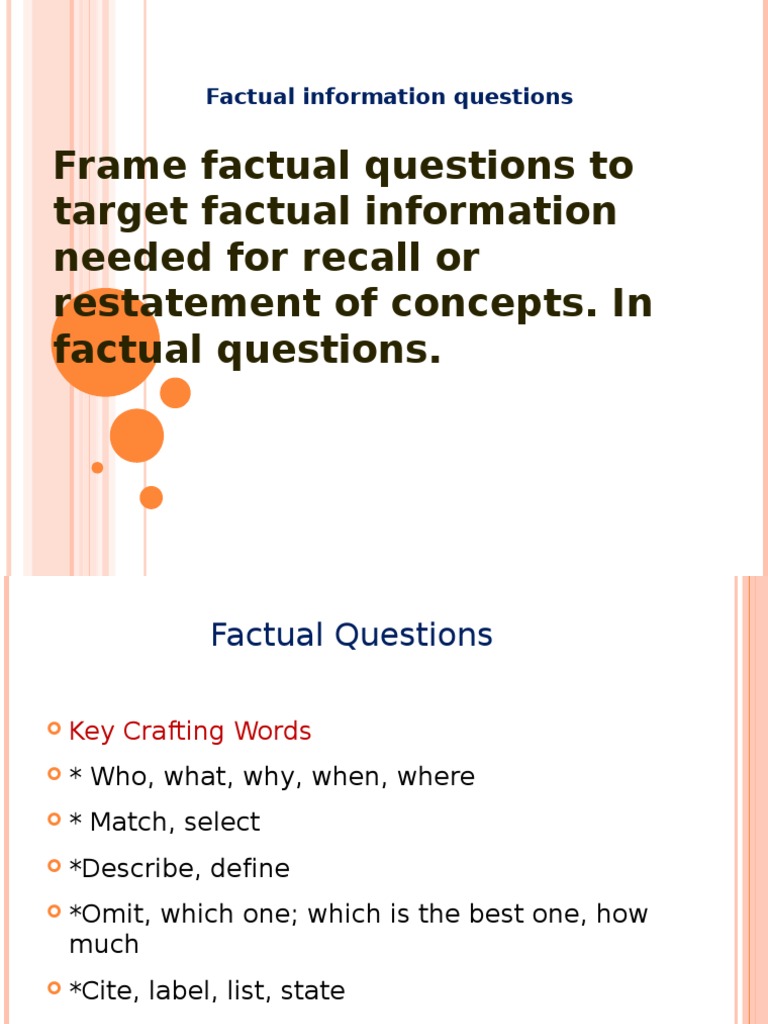 Understanding Factual Questions | PDF | Verb | The United States