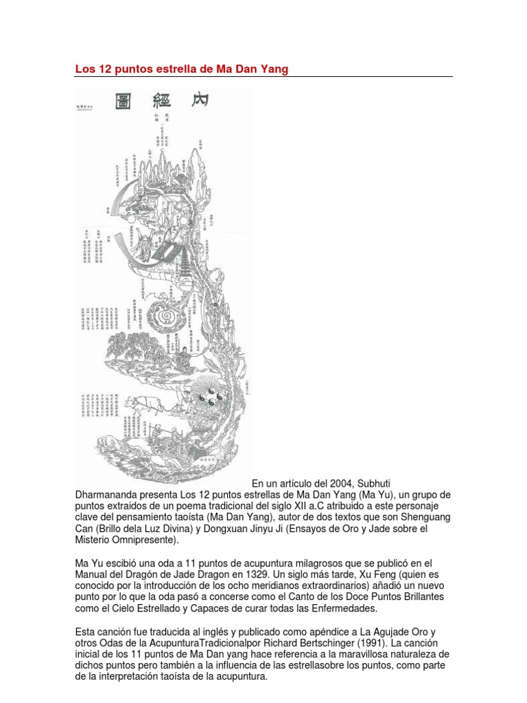 12 Puntos Estrella de Ma Dan Yang | PDF | Acupuntura | Síntomas y signos