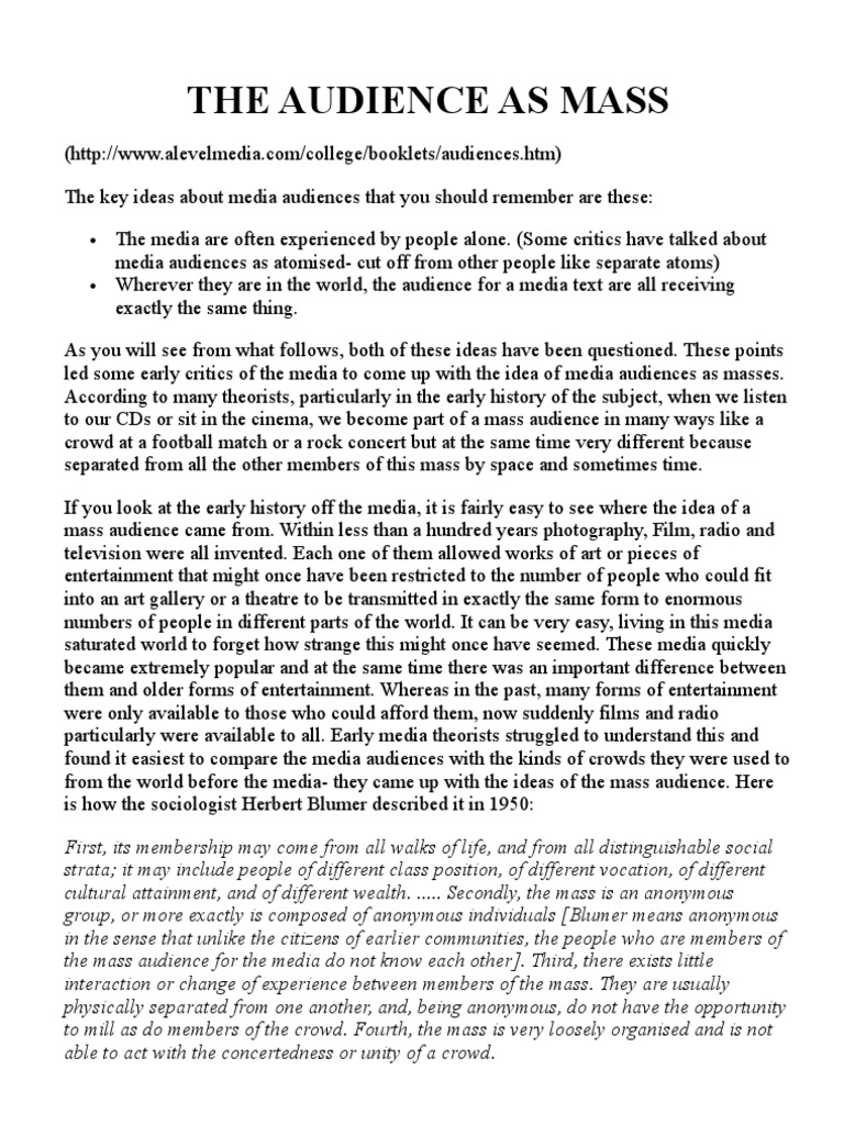 Understanding Mass Audience Theory | PDF | Mass Media | Al Jazeera