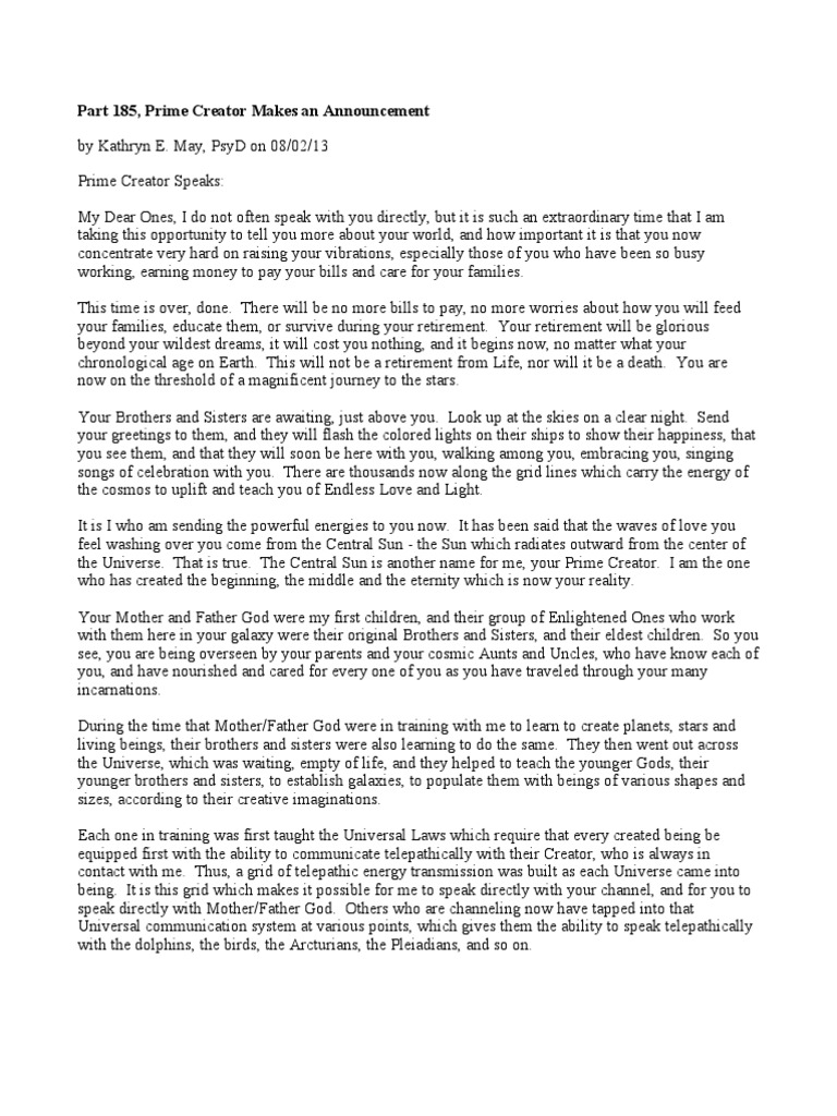 Message From Prime Creator! | PDF | Free Will | Love