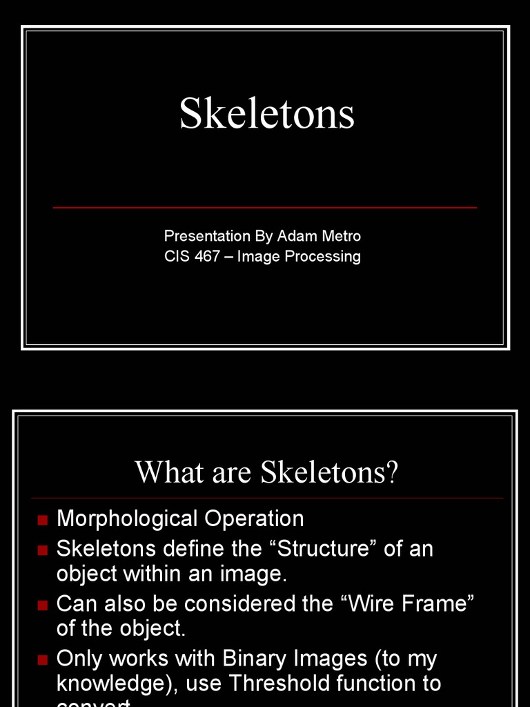 Skeletonization in Image Processing | PDF | Computer Vision ...