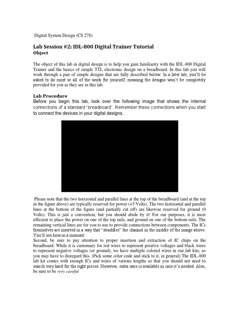 Lab Session #2: IDL-800 Digital Trainer Tutorial: Object | PDF ...