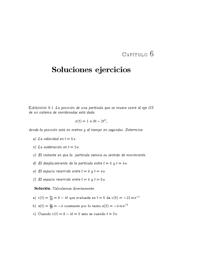 Solucionariocinematica Pdf Aceleración Velocidad