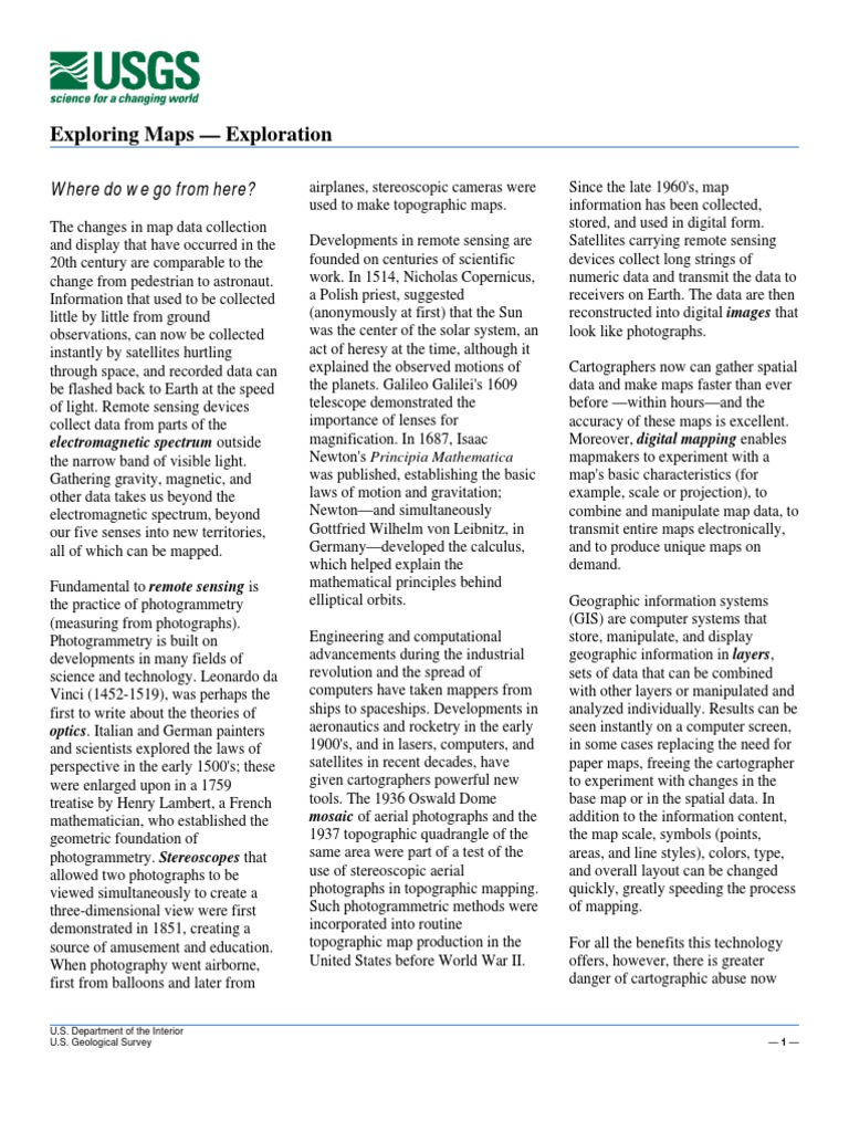 Exploring Maps - Exploration: Where Do We Go From Here? | PDF ...