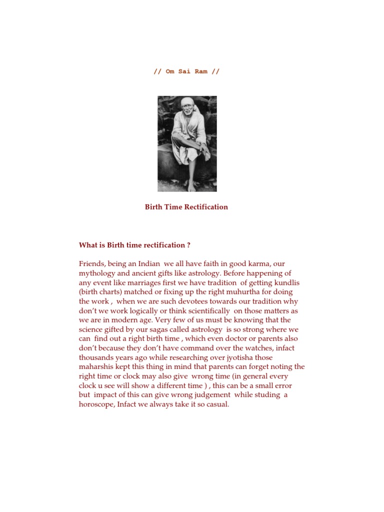 Birth Time Rectification | PDF | Horoscope | Zodiac