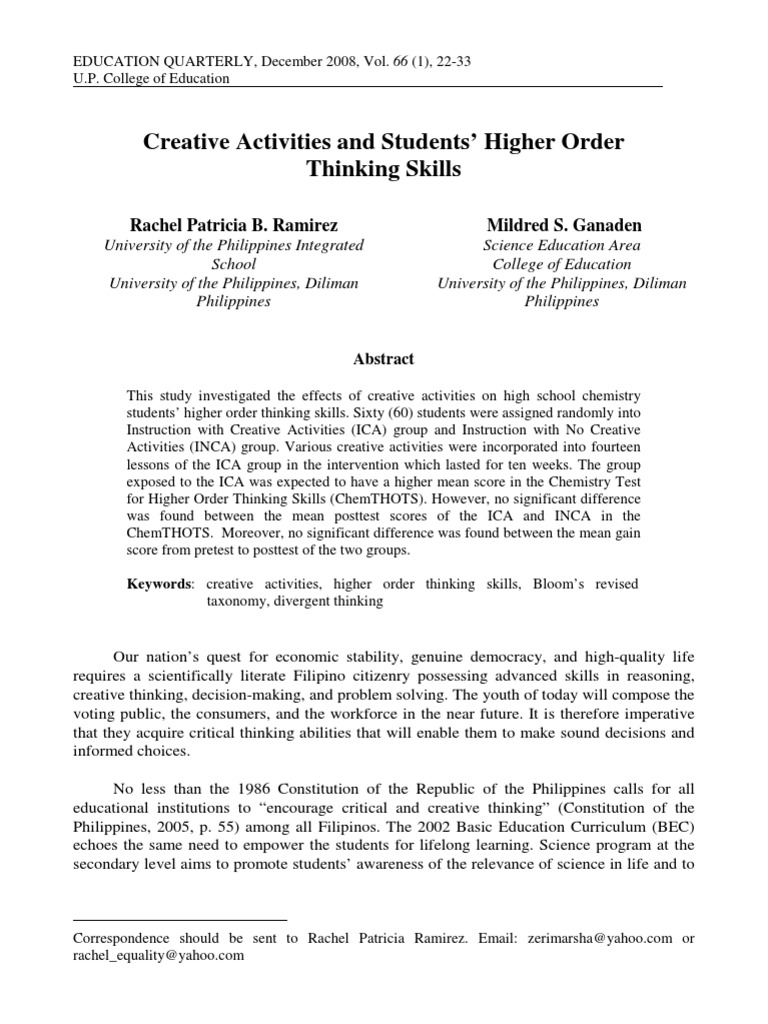 EDUC Creative Thinking | PDF | Creativity | Experiment