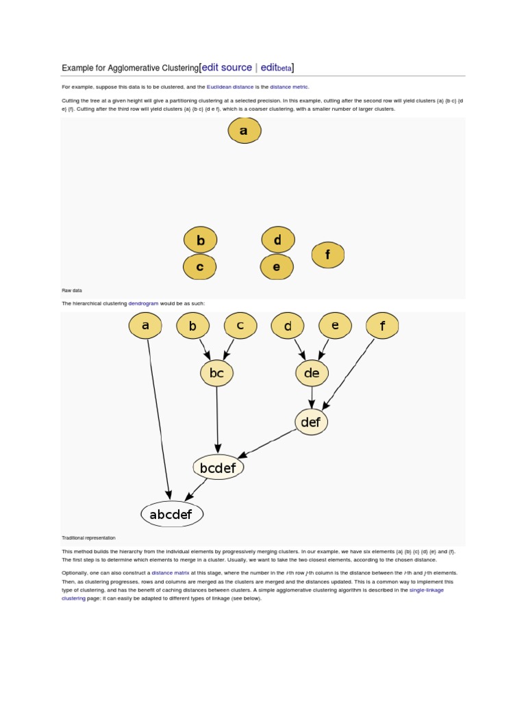 Example For Agglomerative Clustering | PDF | Cluster Analysis | Statistical Data Types