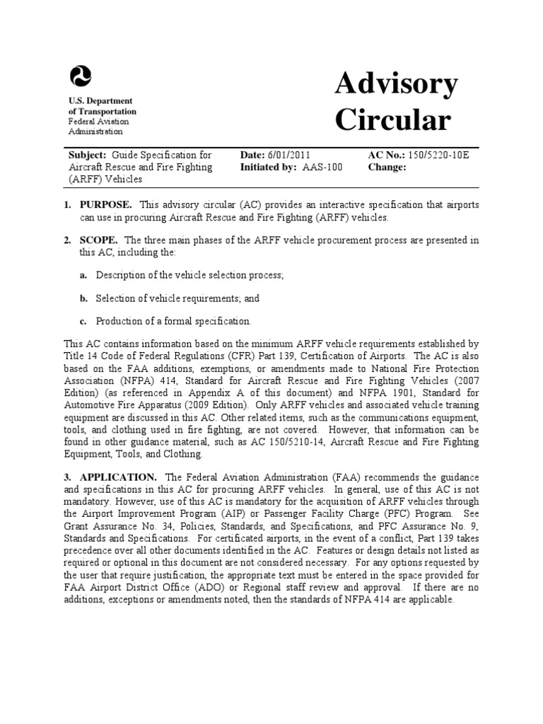 Advisory Circular: U.S. Department of Transportation | PDF | Federal ...