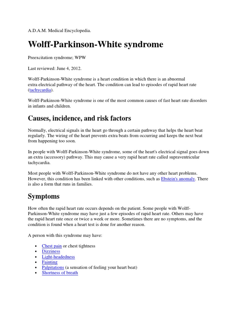 Wolff Parkinson White Syndrome | PDF | Cardiac Electrophysiology ...