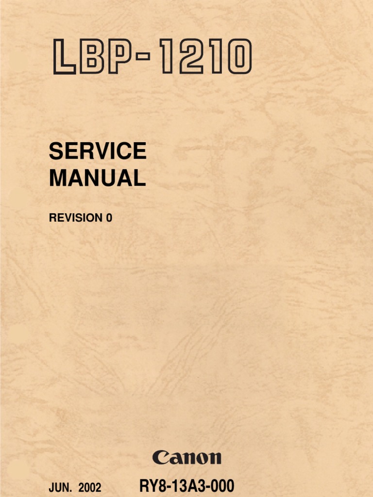 Canon LBP-1210 Service Manual | PDF | Microsoft Windows | Printer (Computing)