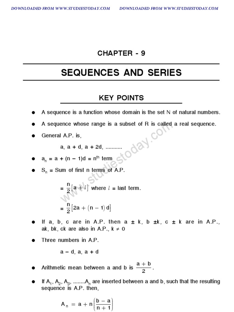 CBSE Class 11 Assignment For Sequences and Series | PDF | Summation ...
