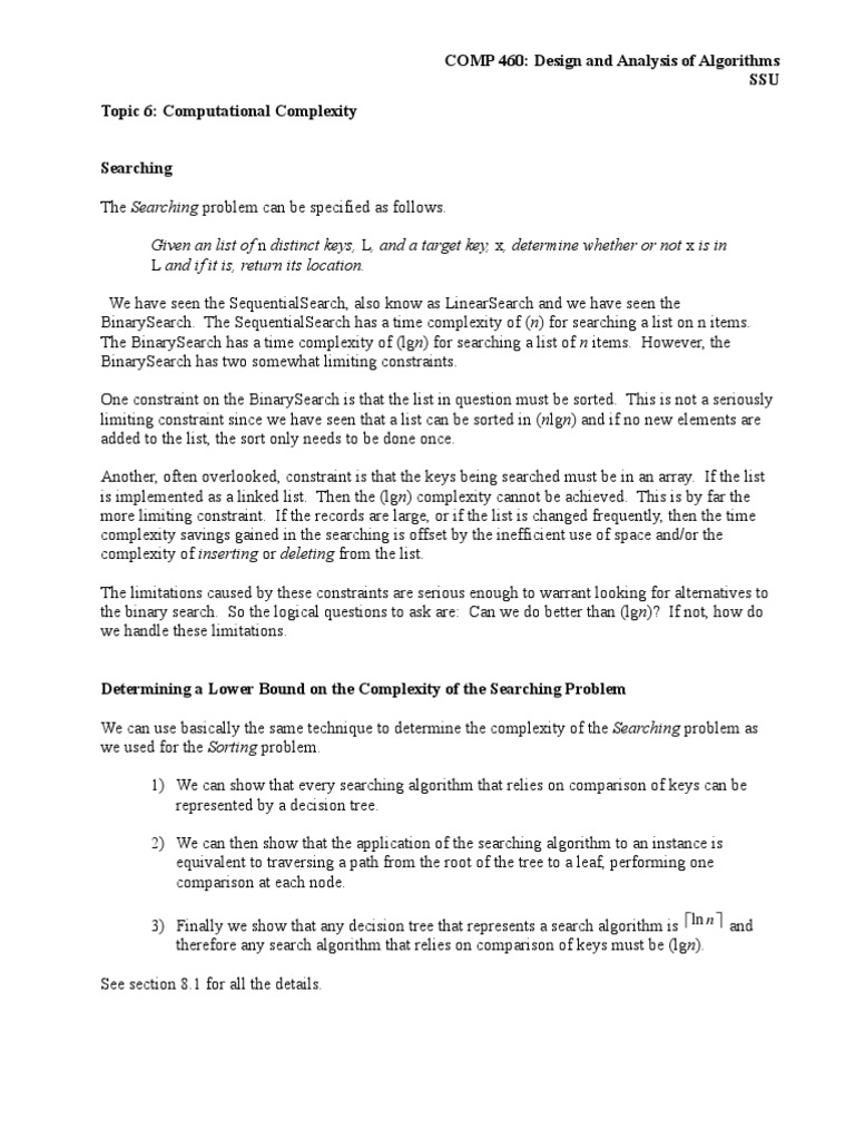 Design Analysis Algorithm Pdf Array Data Structure Time Complexity