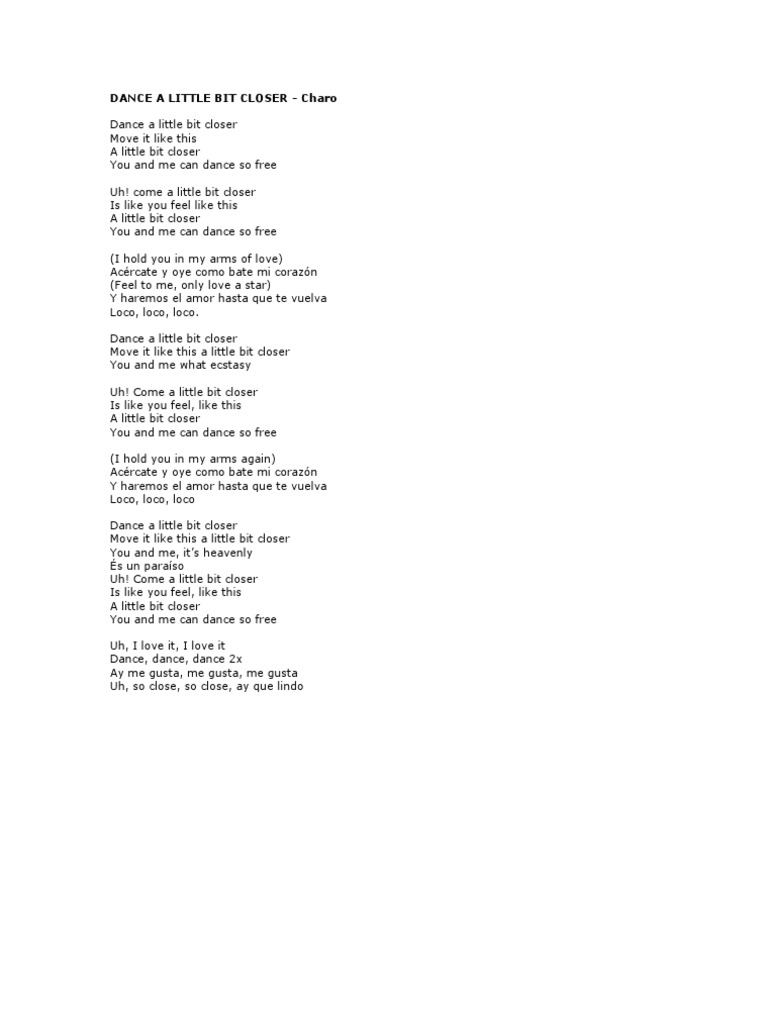 Dance A Little Bit Closer | PDF