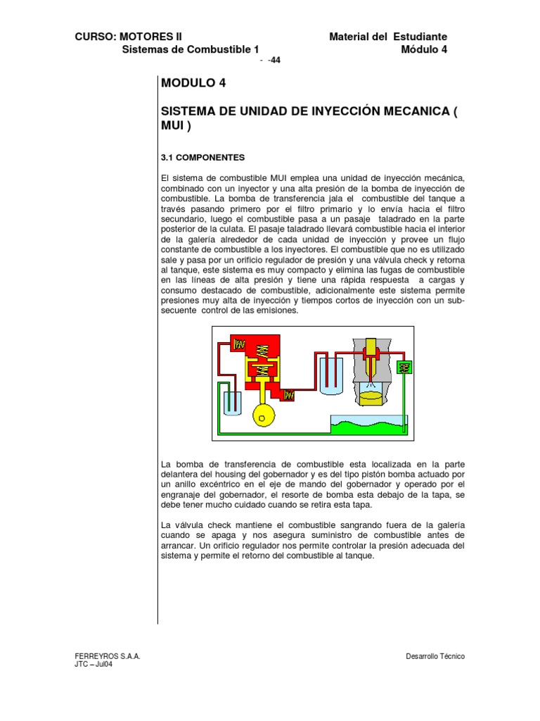 MÓDULO IV - Sistema de Inyección MUI | PDF | Bomba | Acelerador