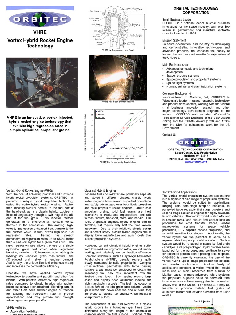 Vortex Hybrid Rocket Engine Overview | PDF | Rocket Propellant ...