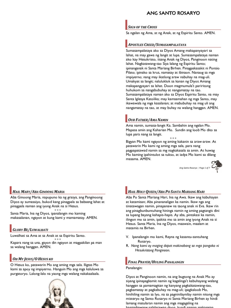 The Holy Rosary Ang Santo Rosaryo Bookfold PDF