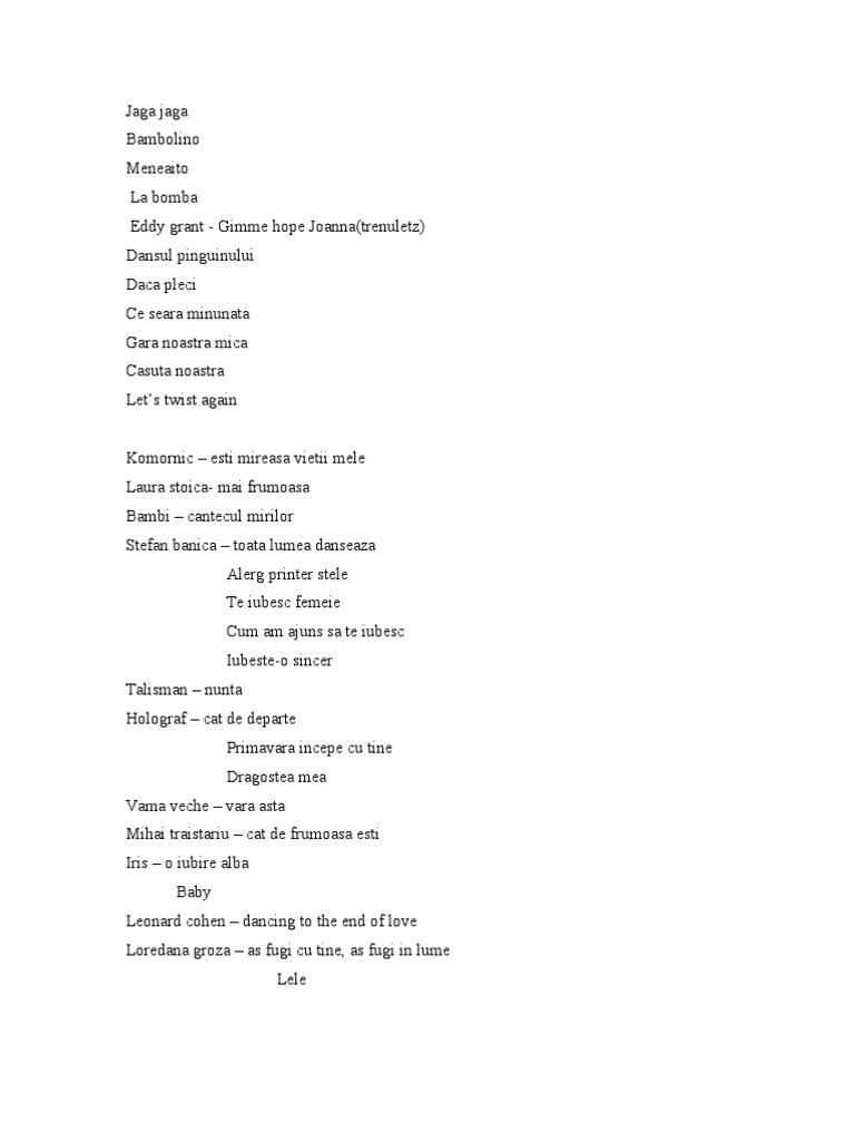 Playlist Nunta | PDF