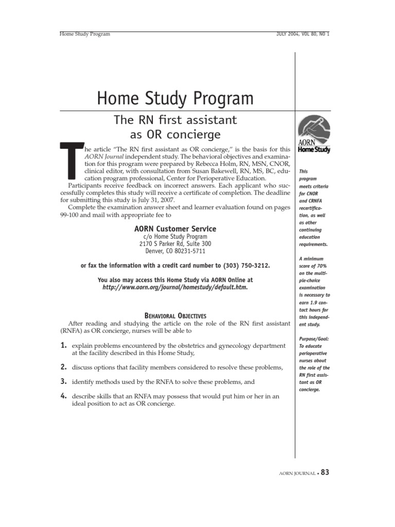 RNFA As Concierge | PDF | Surgery | Nursing